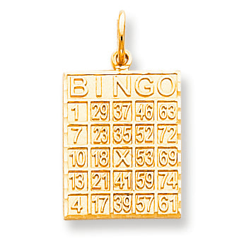 10K Gold Solid Bingo Card Charm – PriceRock