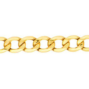 10K Yellow Gold Curb Semi-Solid Chain Necklace 5.3mm thick 20 Inches ...