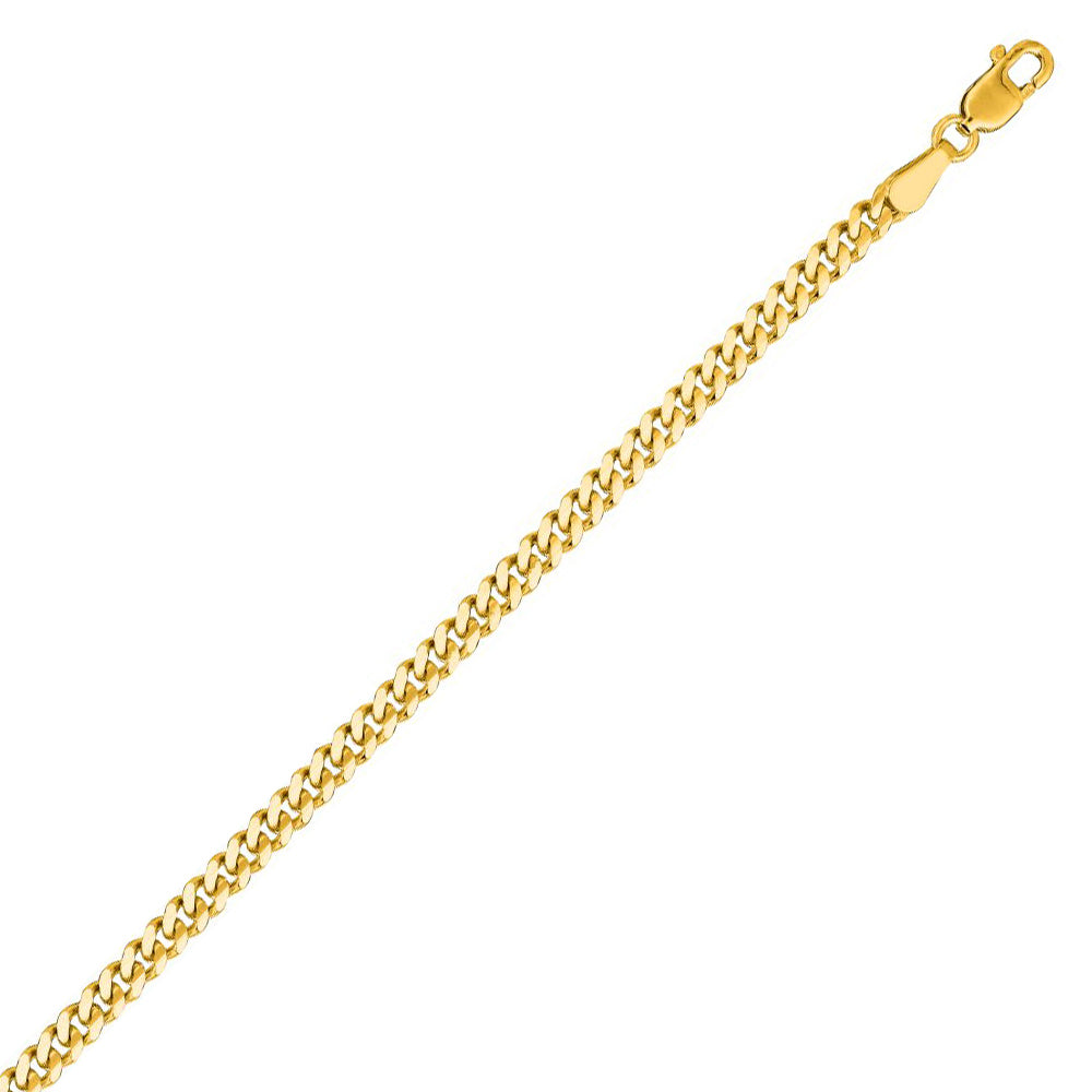 14K Solid Yellow Gold Gourmette Chain 3mm thick 18 Inches – PriceRock