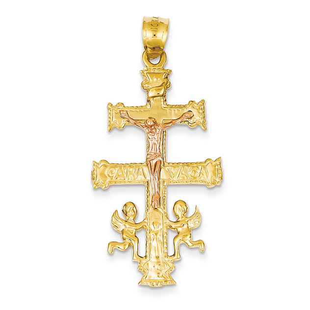 14K Gold Yellow Gold Cara Vaca Crucifix Pendant – PriceRock