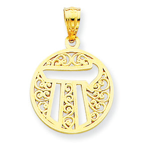14K Gold Filigree Circle Chai Pendant – PriceRock