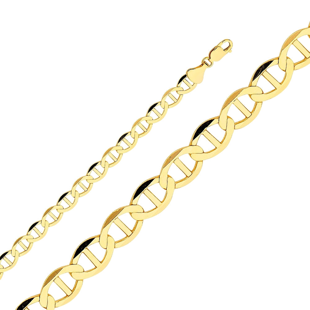 14K Solid Yellow Gold Heavy Mariner Chain 8.5mm thick 24 Inches. Made ...