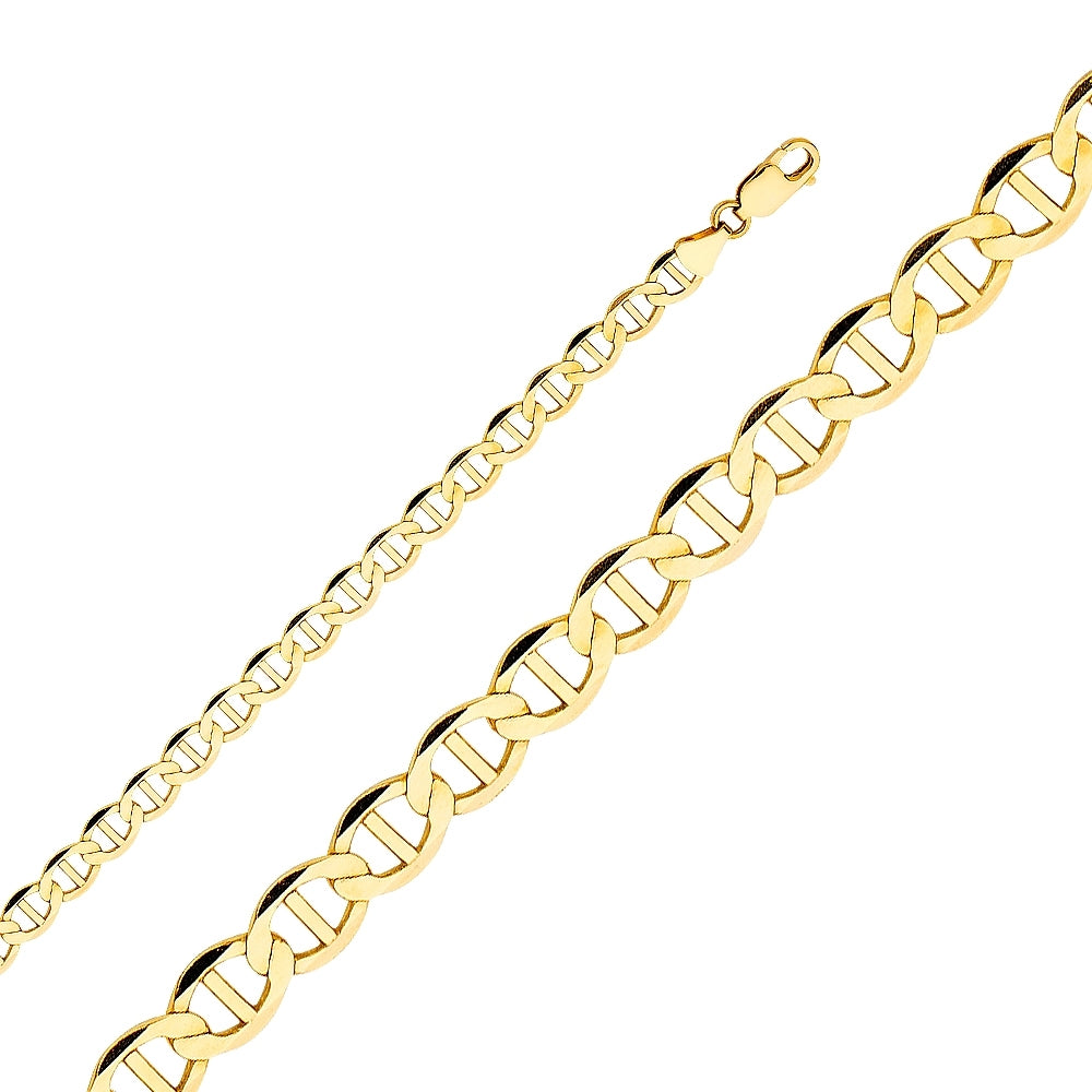 14K Solid Yellow Gold Heavy Mariner Chain 7.2mm thick 20 Inches. Made ...