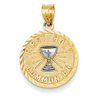 14K Gold & Rhodium First Holy Communion Charm (engravable) – PriceRock