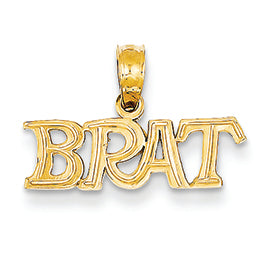 14K Gold Polished Brat Pendant – PriceRock