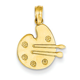 14K Gold Paint Pallet and Brushes Pendant – PriceRock