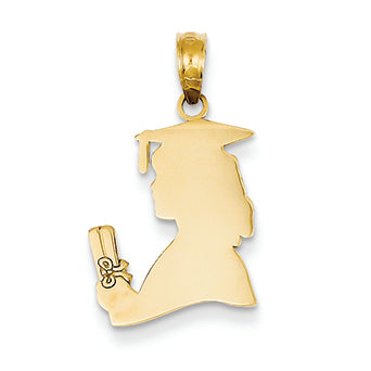 14K Gold Female Graduate w/Diploma Pendant – PriceRock