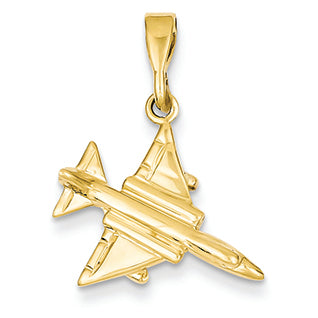 14K Gold 3-D Fighter Jet Pendant – PriceRock