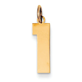 14K Gold Medium Polished Number 1 Charm – PriceRock