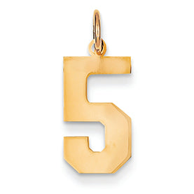 14K Gold Medium Polished Number 5 Charm – PriceRock