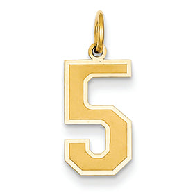 14K Gold Medium Satin Number 5 Charm – PriceRock