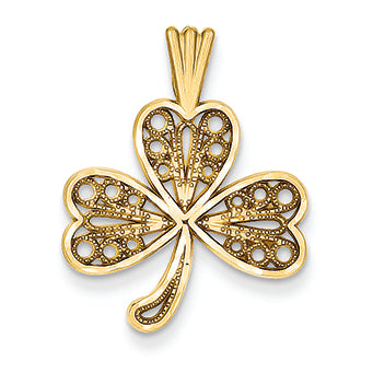 14K Gold Filigree Shamrock Charm – PriceRock