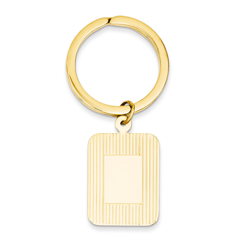 14K Gold Rectangle Disc Key Ring – PriceRock
