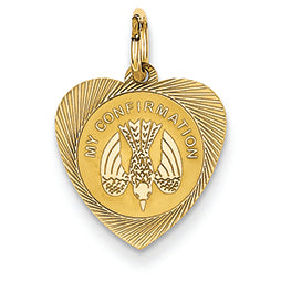 14K Gold My Confirmation Heart Disc Charm – PriceRock