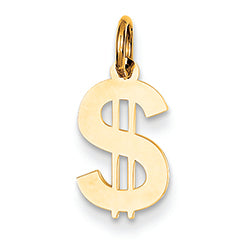 14K Gold Polished Dollar Sign Charm – PriceRock
