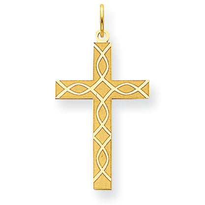 14K Gold Laser Designed Cross Pendant – PriceRock
