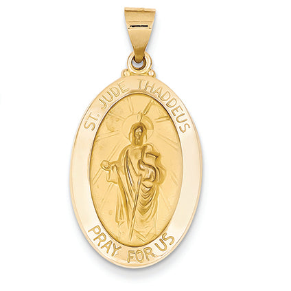 14K Gold Polished and Satin St. Jude Thaddeus Medal Pendant – PriceRock