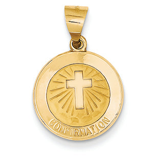 14K Gold Polished and Satin Confirmation Medal Pendant – PriceRock