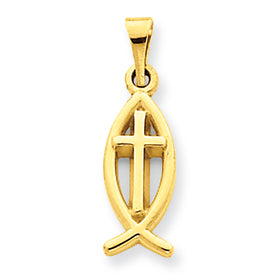 14K Gold Ichthus Fish Charm – PriceRock