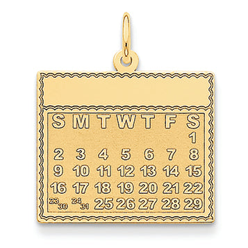 14K Gold Saturday the First Day Calendar Pendant – PriceRock